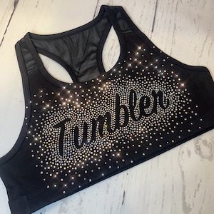 Rhinestone Tumbler Crop Top Sports Bra - Cheer Gift - Cheerleader - Etsy