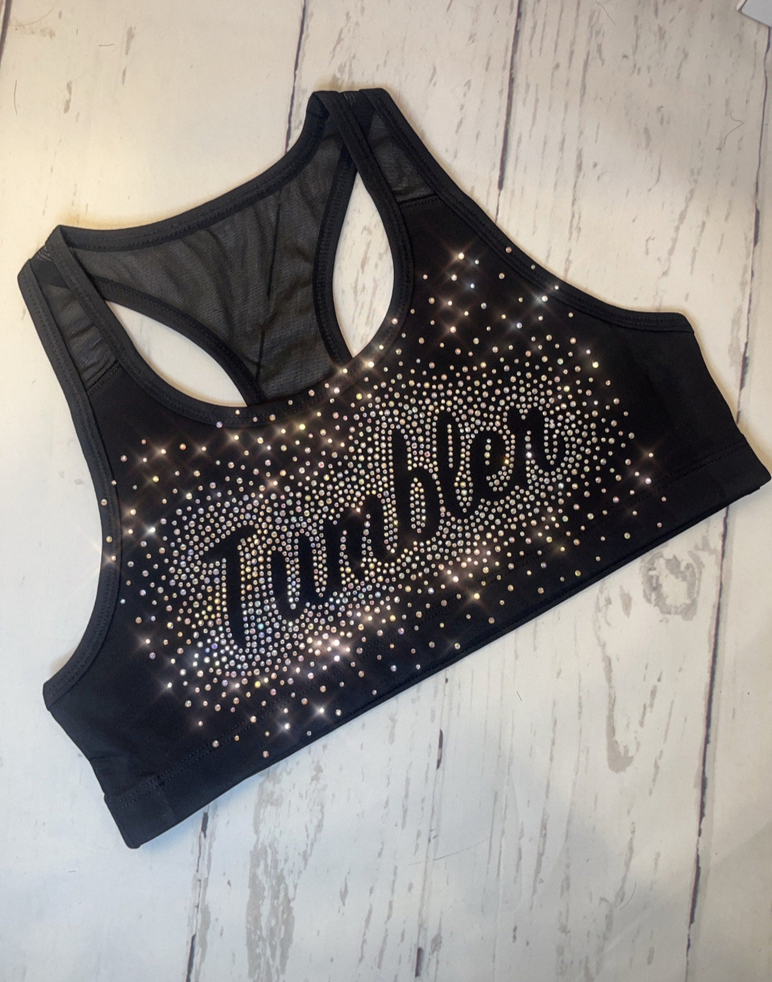 Rhinestone Backspot Cheer Crop Top Sports Bra - Etsy