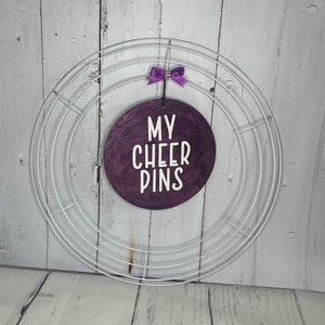 10 Large Metal Wall Hanging Cheer Pin Holders - 14" Circle - Cheerleader - Cheer Comp - Cheer ...