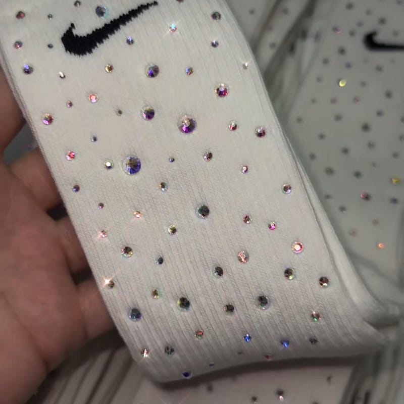 Rhinestone Socks - Etsy