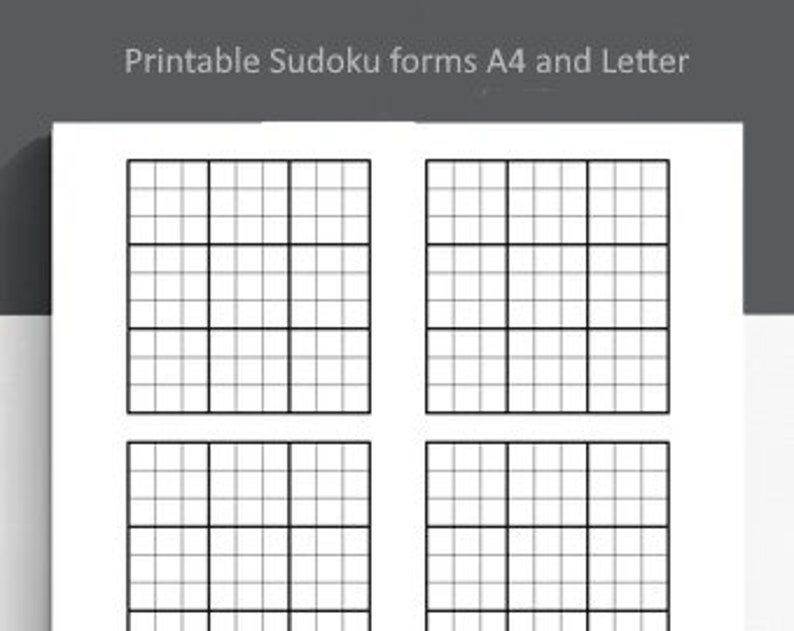 Printable PDF Sudoku and Blanco 9x9 Form (empty) - Etsy