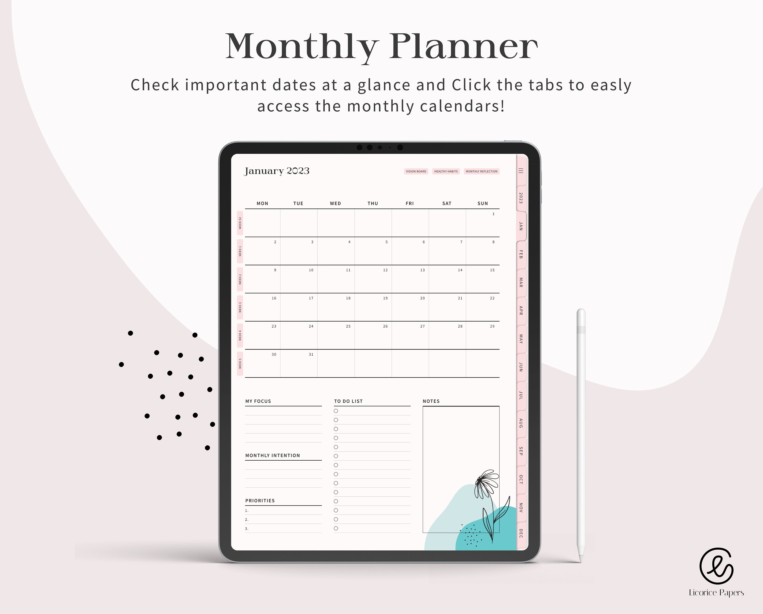 Digital Planner 2023, Goodnotes Planner, iPad Planner, Notability ...