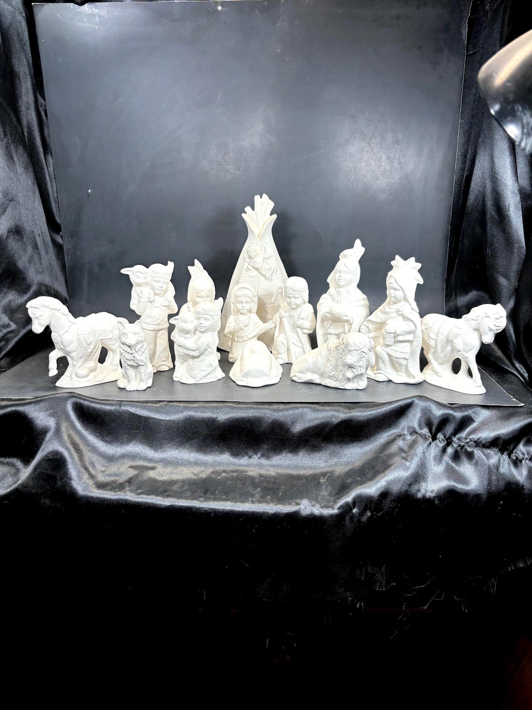 Native American Children Nativity Scene Set: 13-piece Ceramic Bisque ...