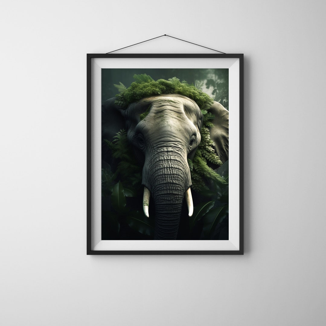 Beautiful Elephant Wall Art, Printable Download for Canvas, Poster or ...