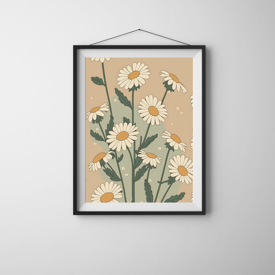 Daisy Print, Daisy Printable Wall Art, Daisy Wall Art, Flower Poster ...
