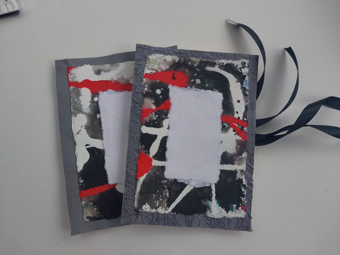 Handmade Abstract Greeting Cards, Set of 2 - Etsy