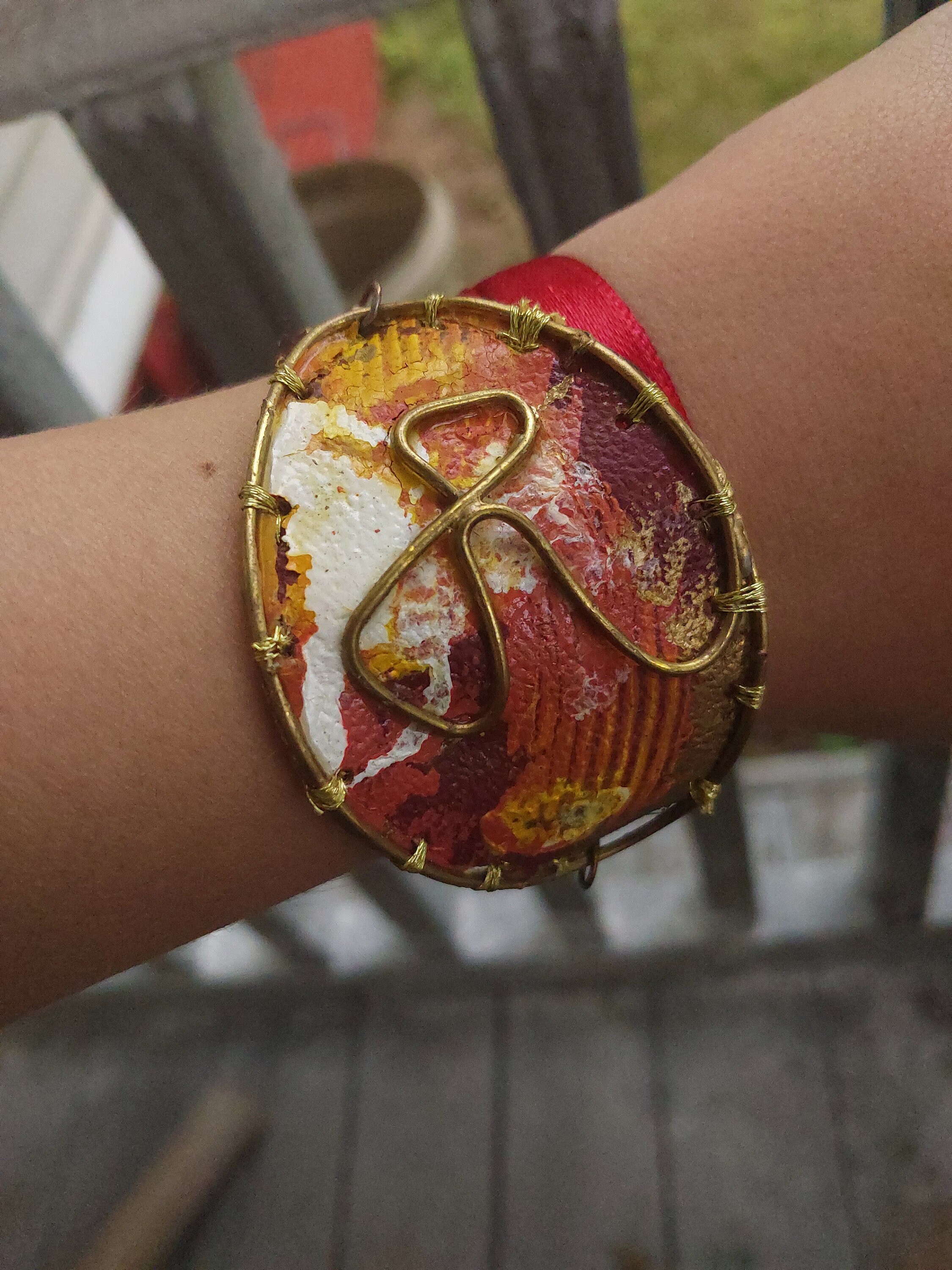 Hand Painted Leather Wrap Cuff Bracelet - Etsy