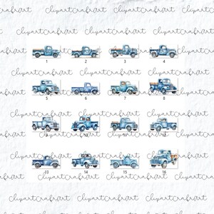 Vintage Blue Truck Clipart, Vintage Pickup Truck Clipart, Vintage Farm ...