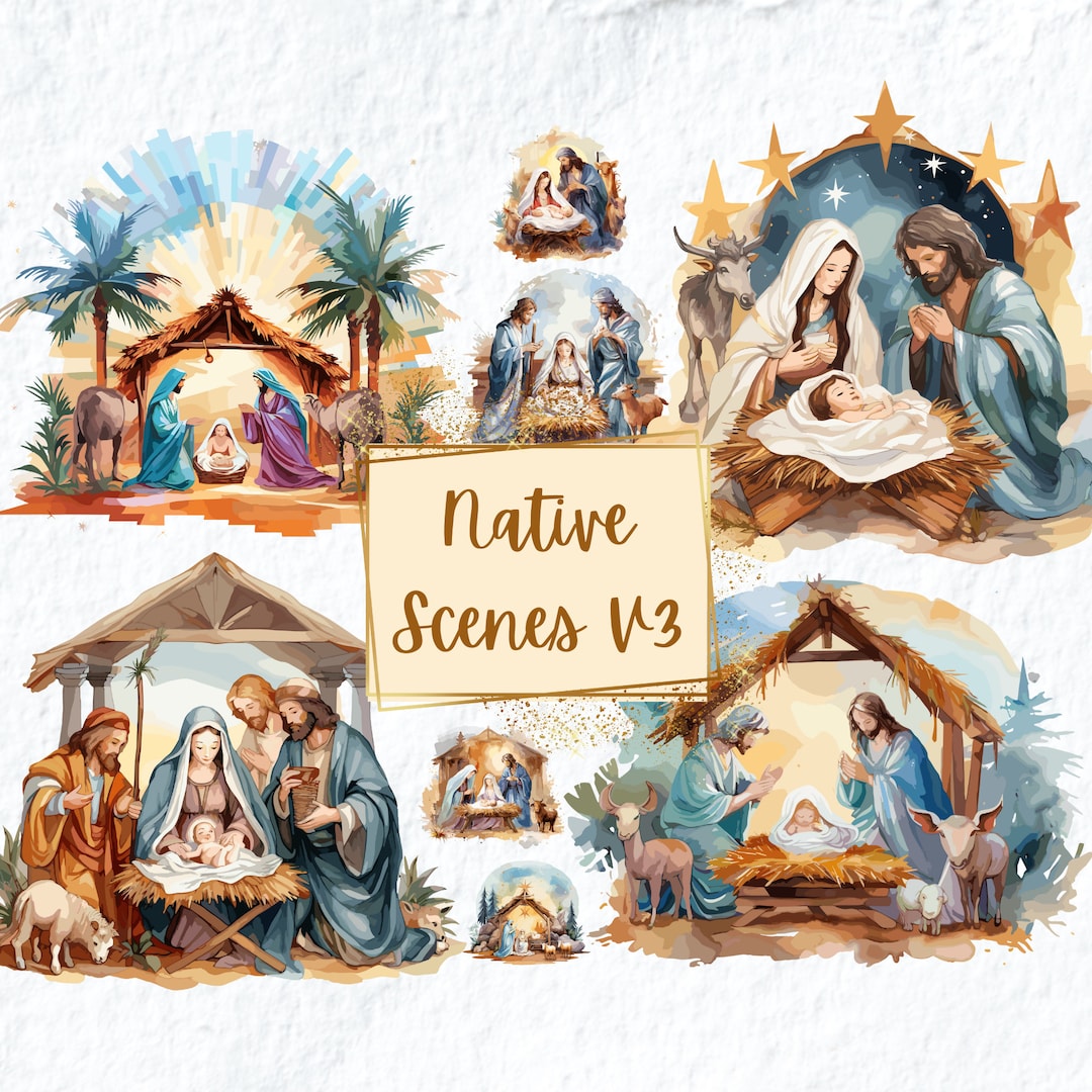 Nativity Scene Christmas Clipart, Nativity Scene Jesus Christmas PNG ...