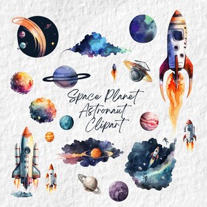 Outer Space Clipart Set, Planets Clipart Set, Planets PNG, Outer Space ...