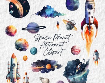 Outer Space Clipart Set, Planets Clipart Set, Planets PNG, Outer Space ...