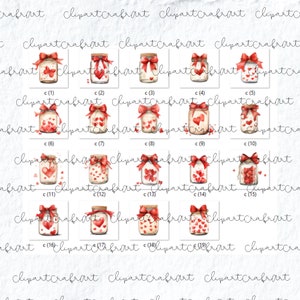 Valentines Jar Clipart, Valentines Red Hearts Ribbon Jar Clipart ...