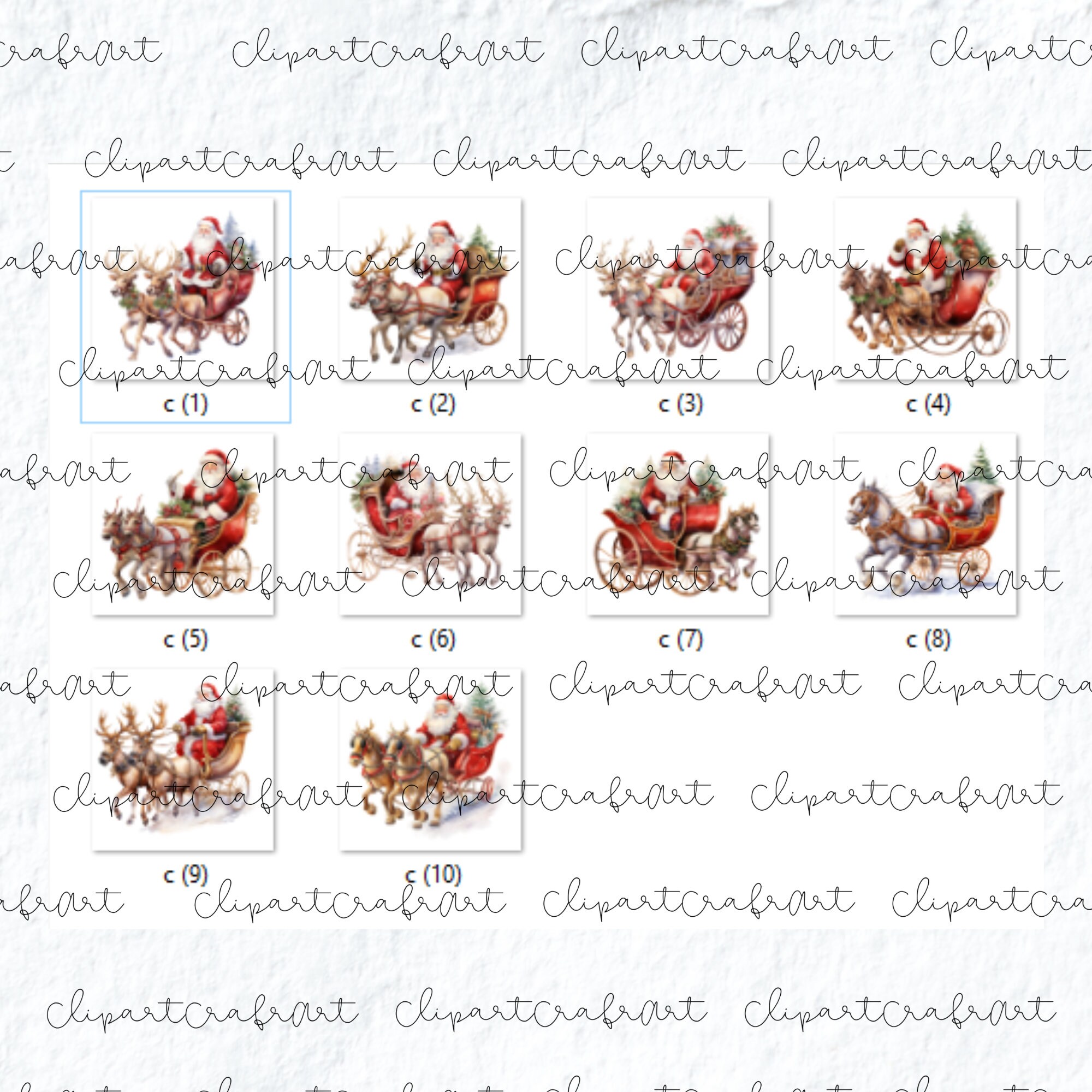 Christmas Sleigh Clipart, Christmas Santa Sleigh Clipart, Santa Xmas ...