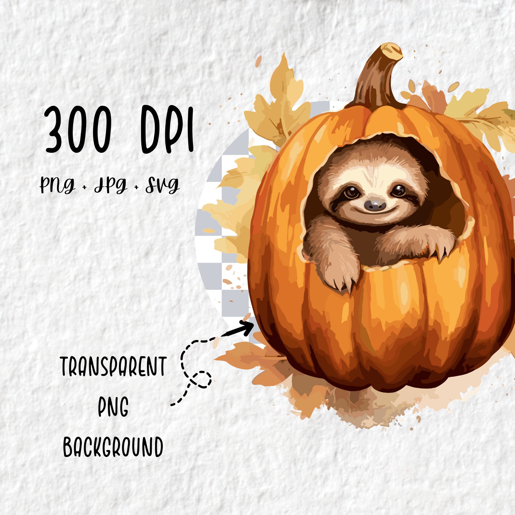 Halloween Sloth Clipart Halloween Sloth Watercolor Clipart - Etsy