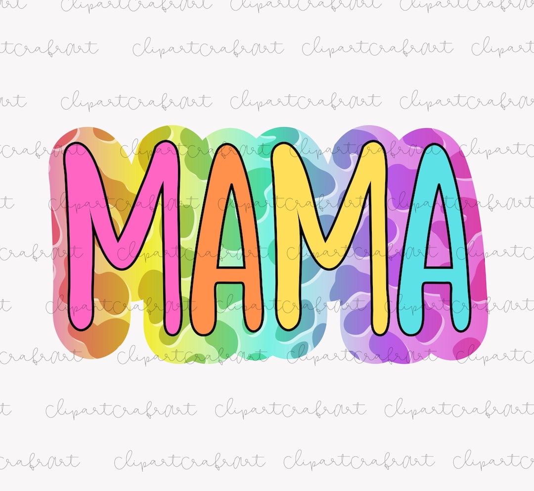 Mama PNG, Mama Bright Colorful Leopard Doodle Png Clipart, Custom Mama ...