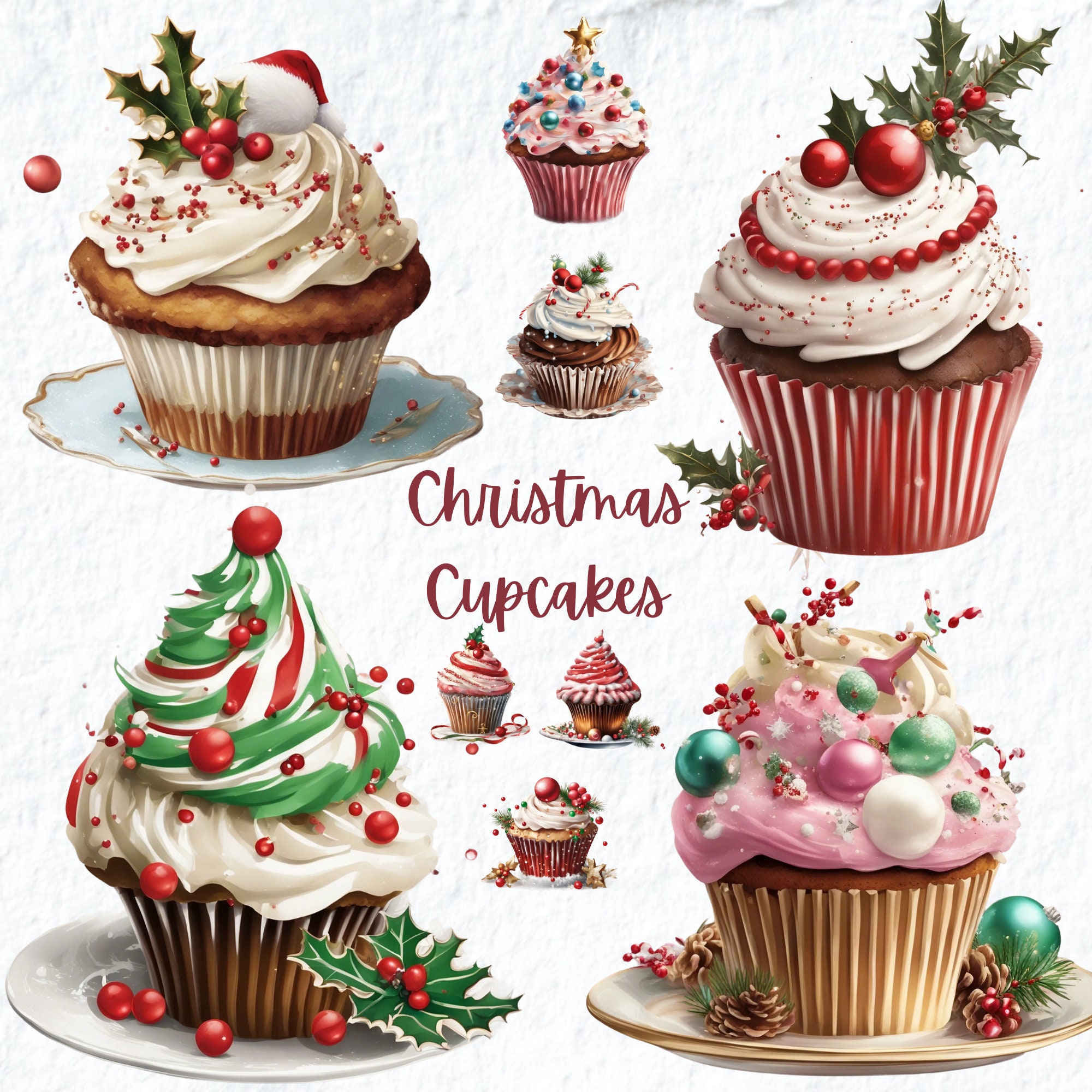 Christmas Cupcake Clipart, Christmas Treat Cupcakes Clipart PNG ...