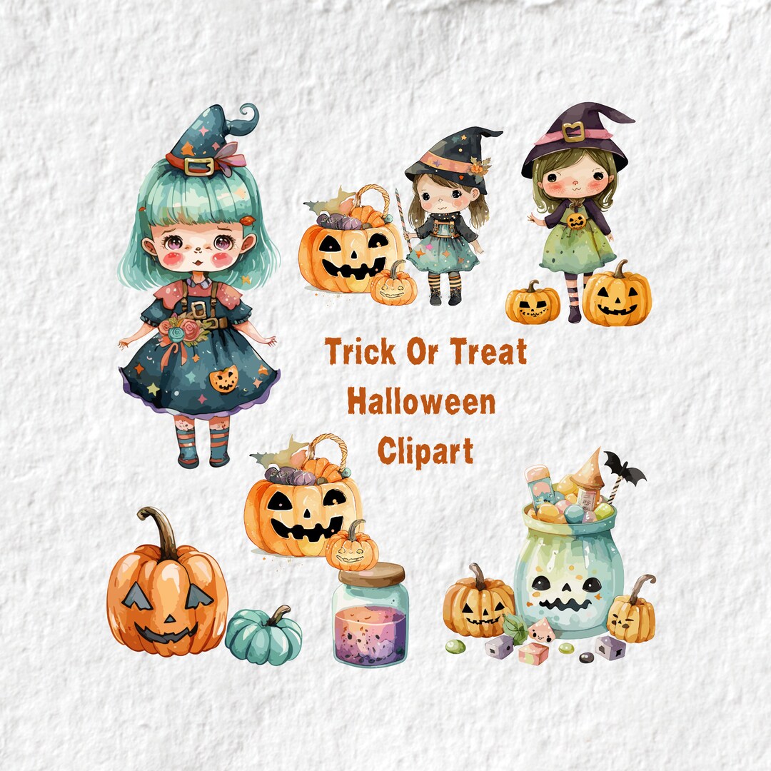 Trick or Treat Halloween Clipart, Halloween Clipart, Birthday Baby ...
