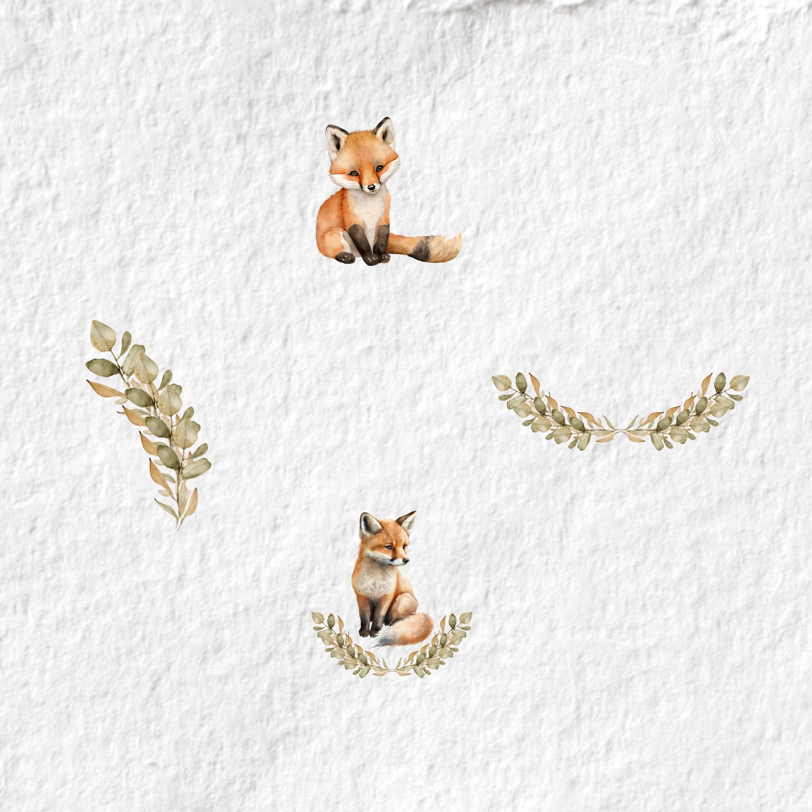 Fox Watercolor Clipart, Cute Baby Shower Graphics, Birthday Party ...