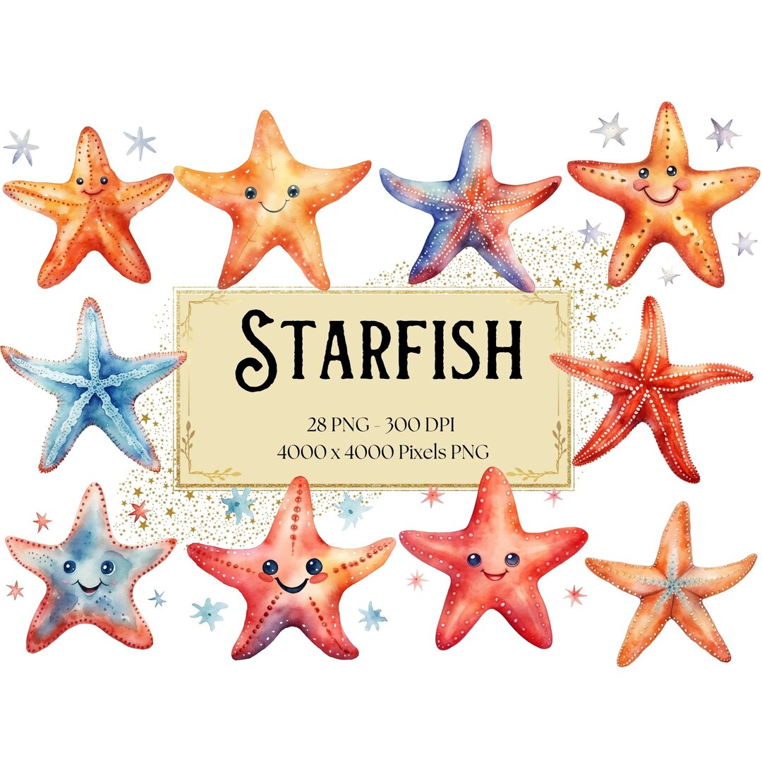 Starfish Clipart, Gemstones Starfish Clipart, Underwater Ocean Life Png ...