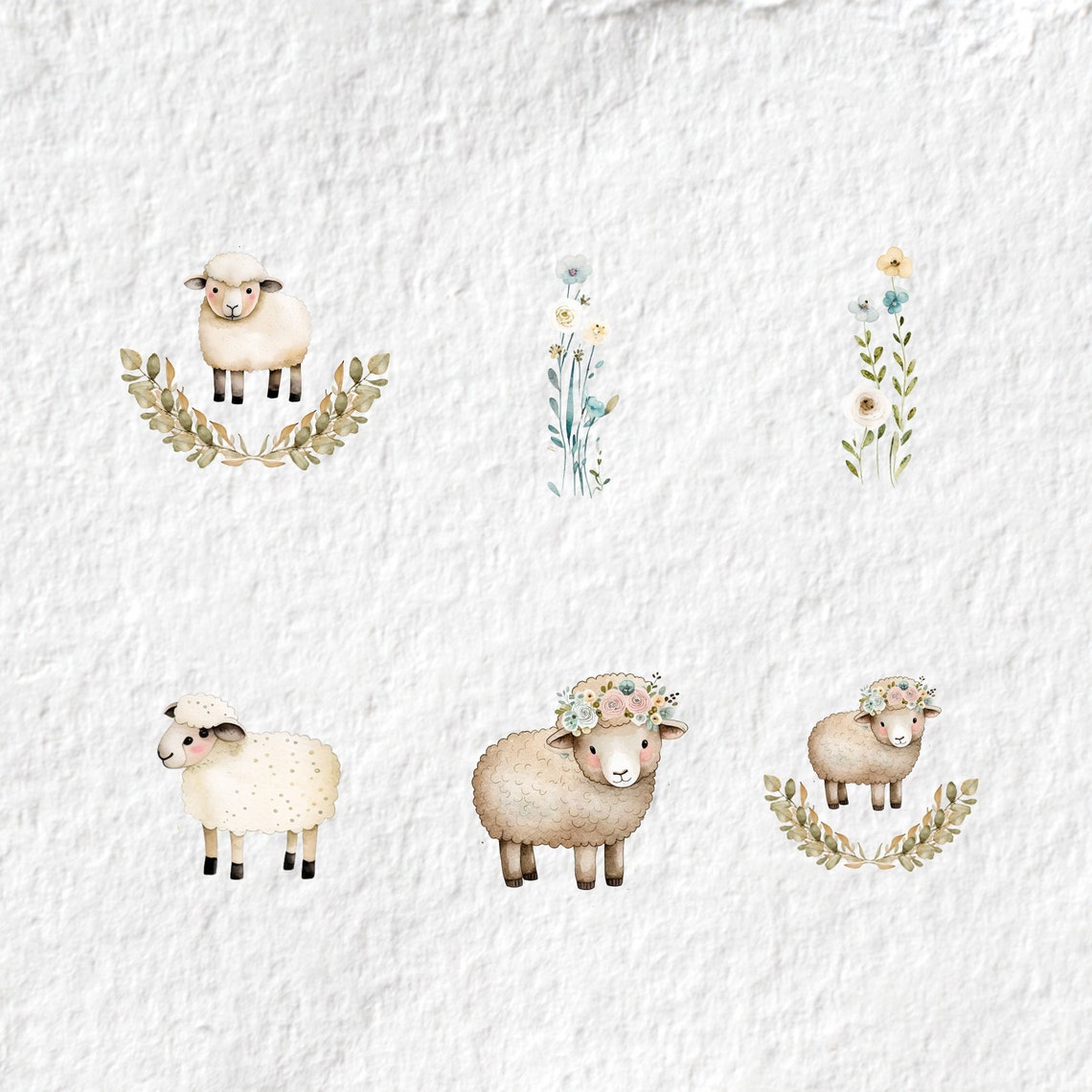 Sheep Watercolor Clipart Lamb Sheep Cute Baby Shower - Etsy