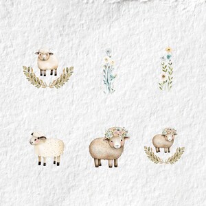 Sheep Watercolor Clipart, Lamb Sheep Cute Baby Shower Graphics ...