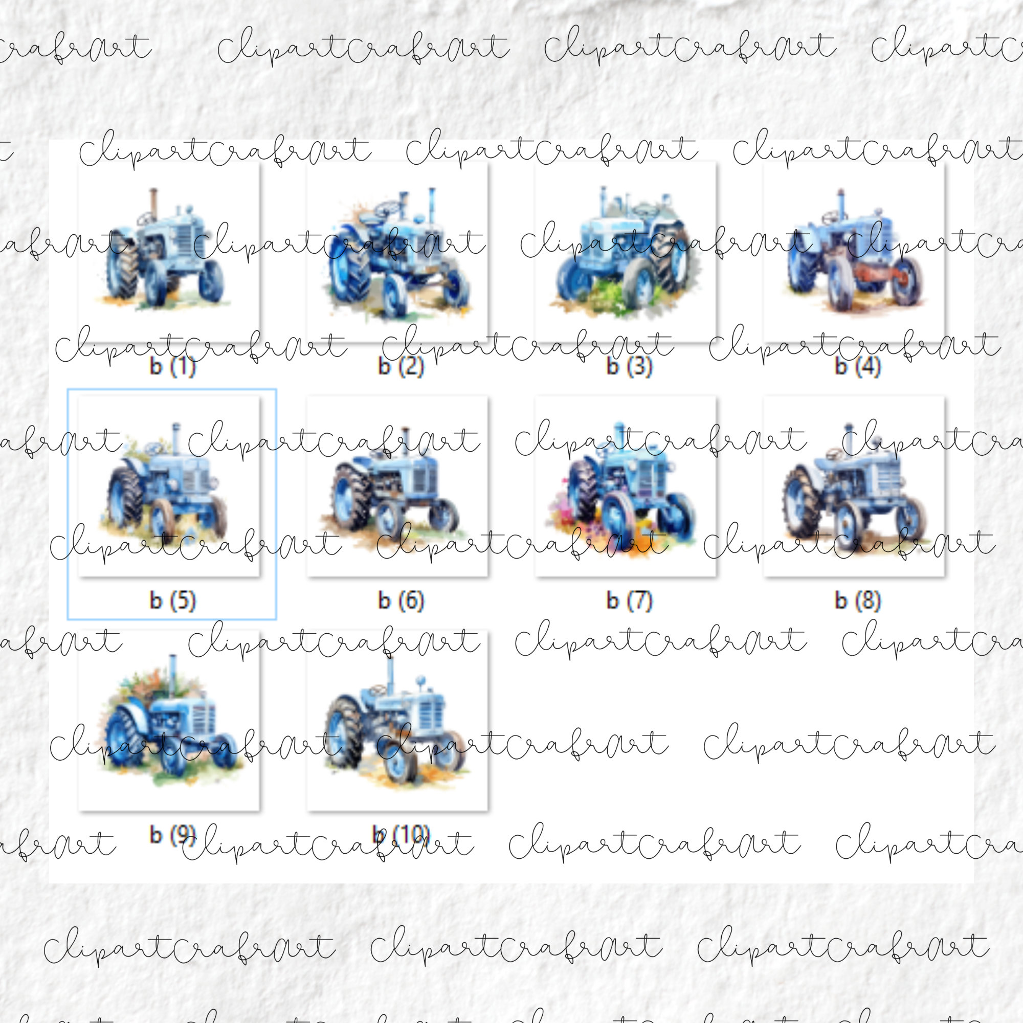 Vintage Blue Tractor Clipart Blue Old Tractor Farming - Etsy