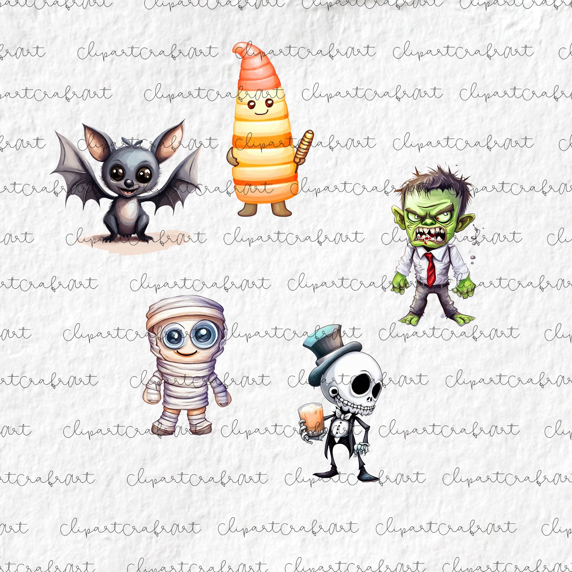 Halloween Night Spooky Clipart Cute Halloween Horror Spooky - Etsy