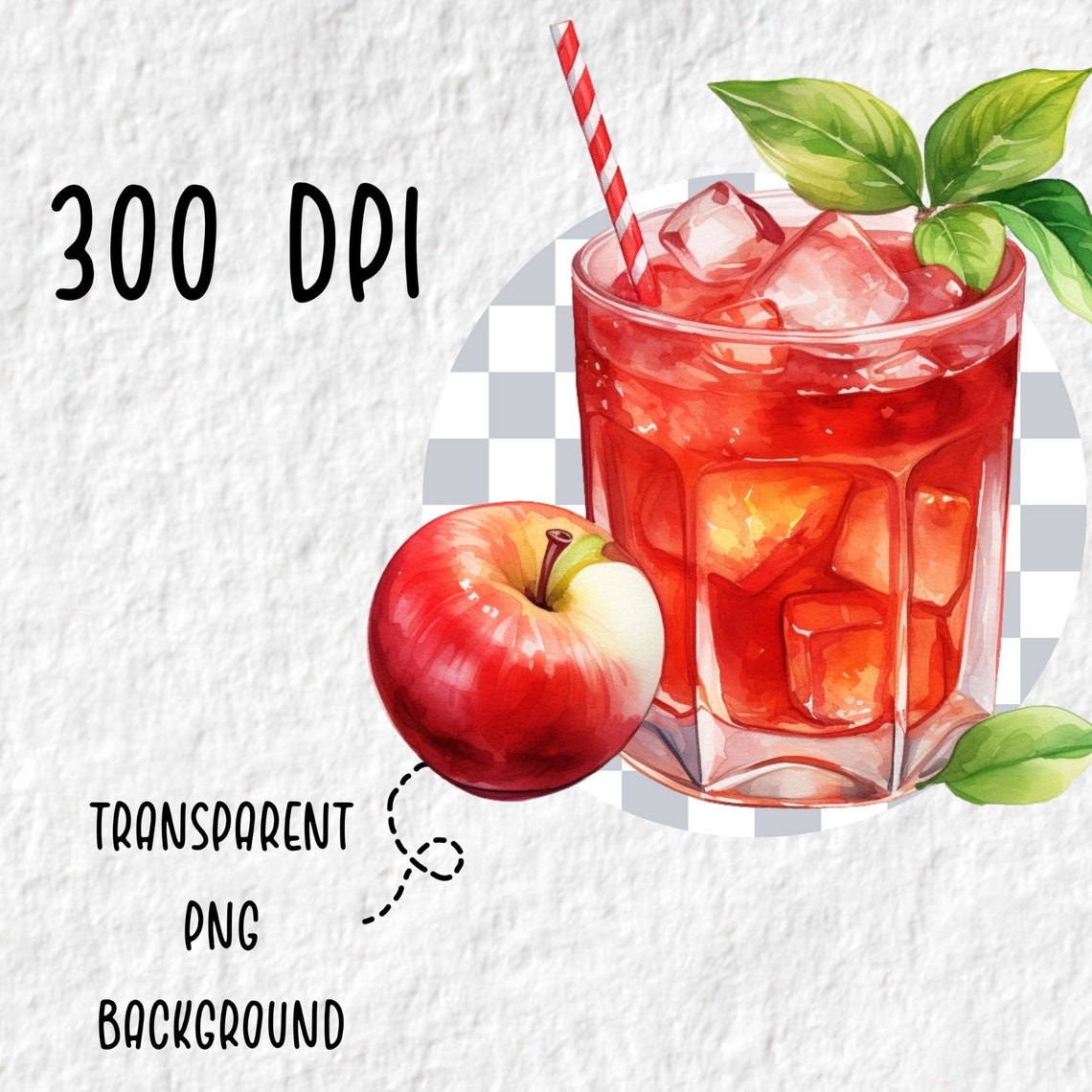 Watercolor Apple Juice Clipart, Fruit Drinks, DIY Graphics (PNG) - Etsy