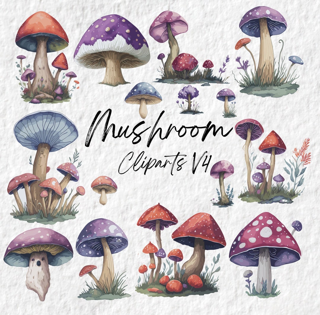 Mushroom Forest Clipart, Cute Forest Nature Toadstool Fungi Mushroom ...