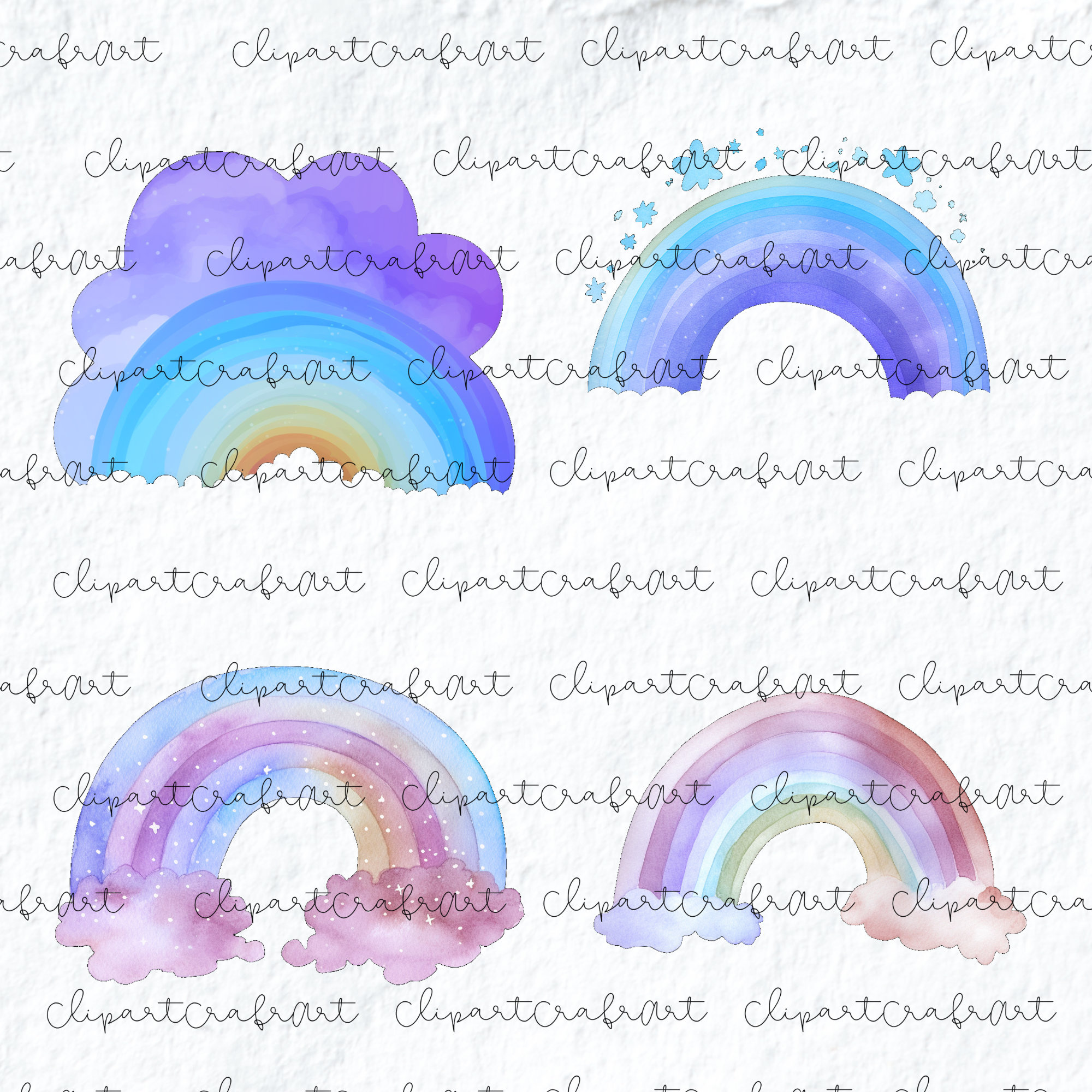 Pastel Rainbow Huge Bundle Clipart, 90 Blue Pink Green Purple Pastel ...