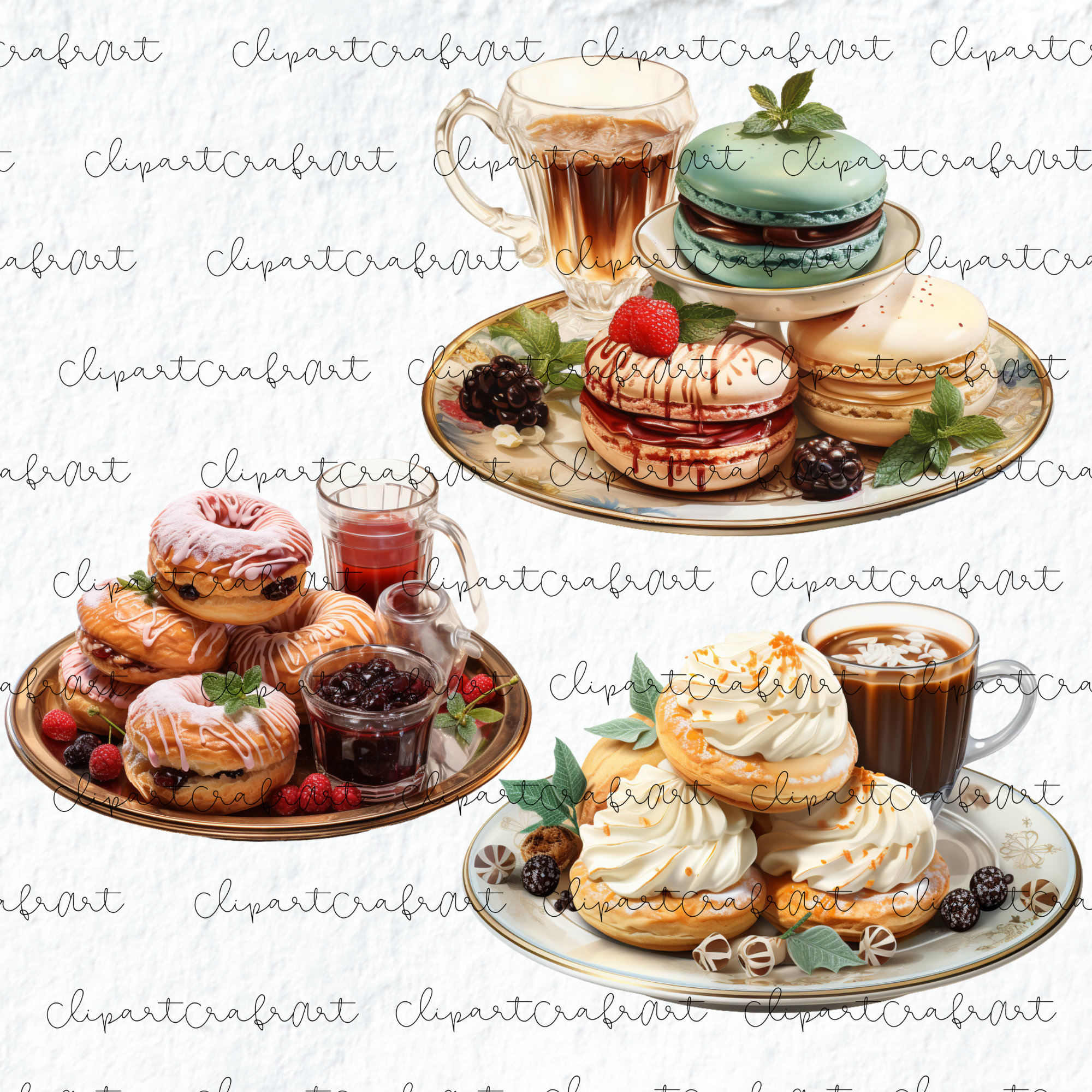 Christmas Desserts Tray Clipart, Cute Christmas Dessert Clipart, Xmas ...