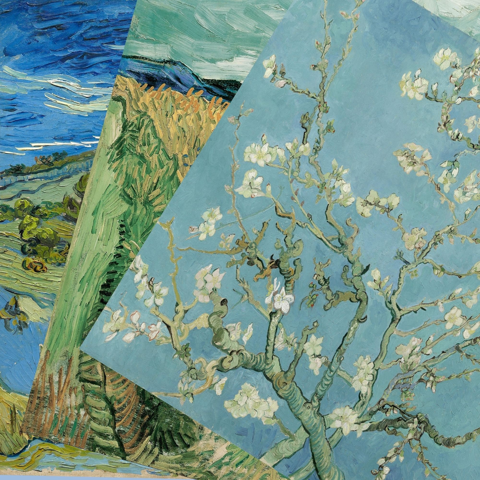 Vincent Van Gogh Oil Paintings Digital Papers, Van Gogh Paintings ...