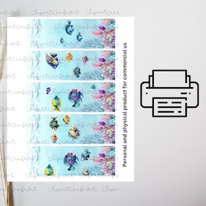 Tropical Fish Bookmarks Printable, Tropical Underwater Bookmark Gifts ...