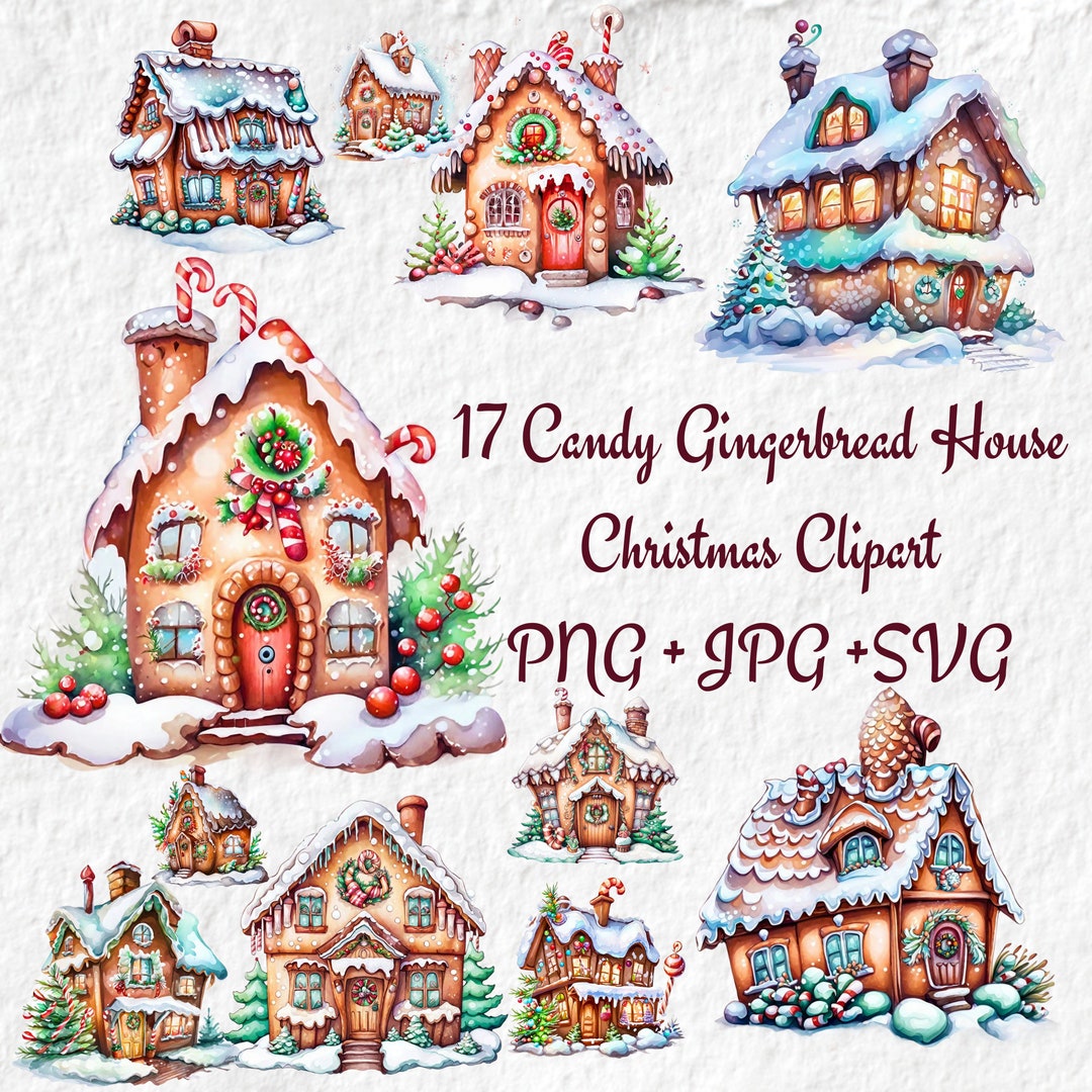 Candy Gingerbread House Christmas Clipart, Christmas Gingerbread House ...