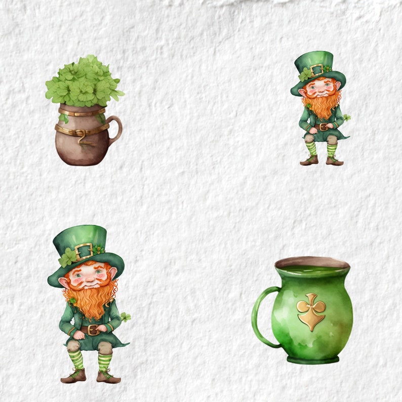 Leprechaun Watercolor Clipart, St Patricks Day Clipart, Happy St ...