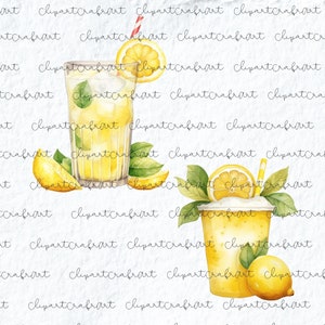 Lemonade Juice Clipart, Citrus Lemon Fruit Juice Clipart, Botanical ...