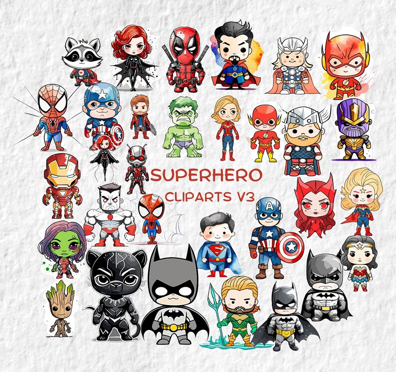 Superhero Clipart Superheroes Avengers DC Clipart Hulk - Etsy
