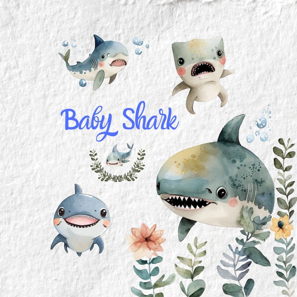 Shark Clipart - Etsy