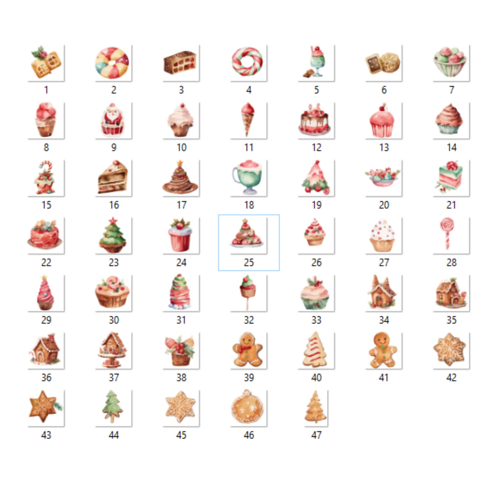 Christmas Dessert Clipart, Christmas Sweets Clipart, Christmas Cake ...