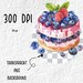 Blueberry Birthday Cake Clipart, Blueberries Cake Fruit Clipart, Cute ...