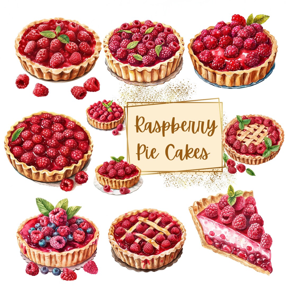 Raspberry Pie Cake Clipart, Raspberries Pie Cakes Fruit Clipart, Cute ...