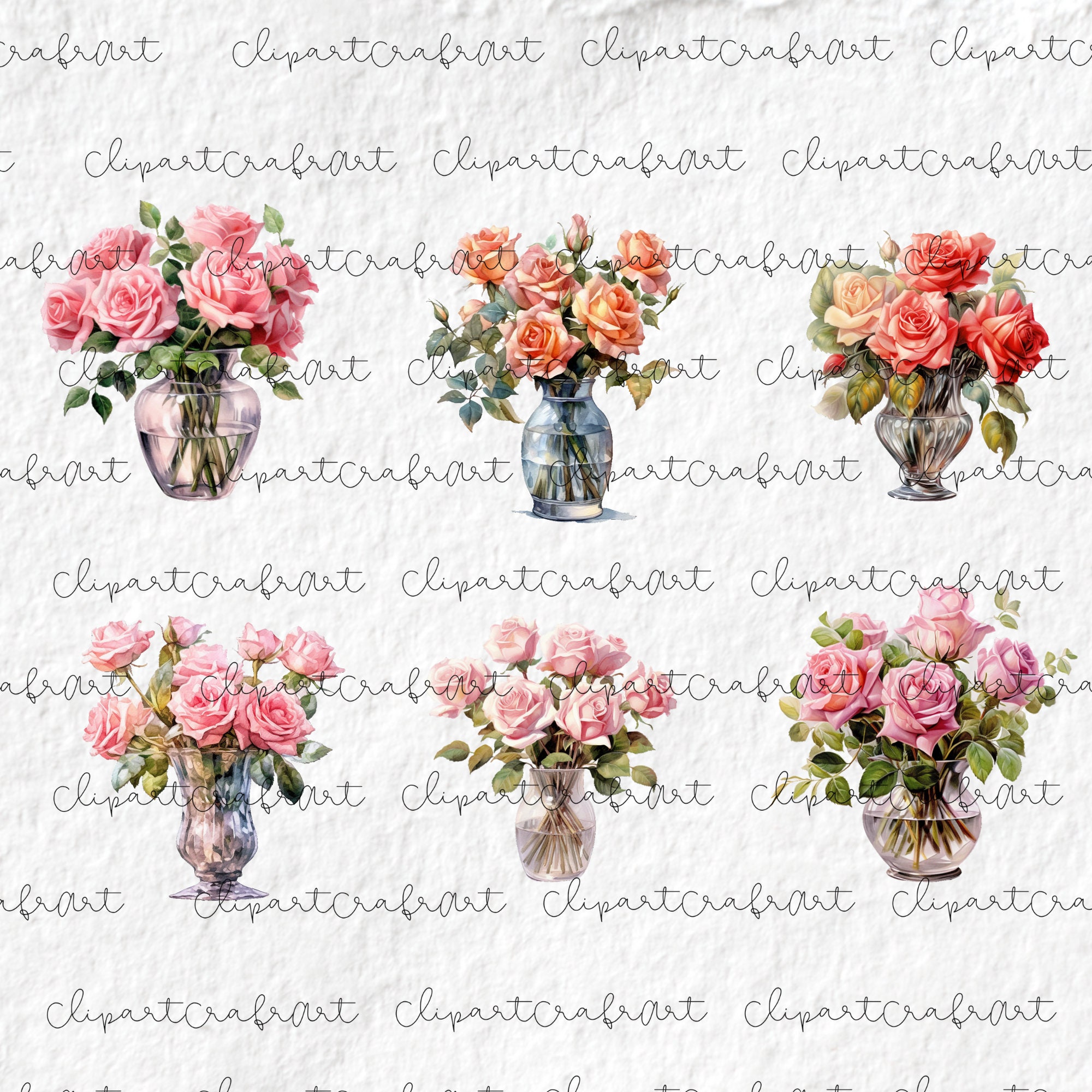 Rose Floral Vaze Clipart, Floral Roses Vaze Clipart, Peony Bouquet ...