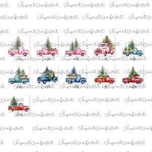 Vintage Christmas Truck Clipart, Vintage Xmas Pickup Truck Clipart ...
