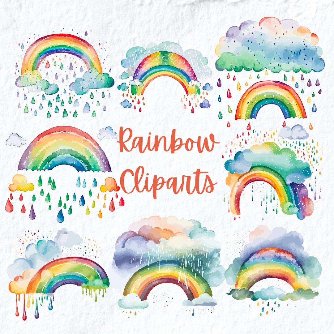 Rainbow Clipart, Rainbow Watercolor Clipart PNG, Cute Nursery Rainbow ...