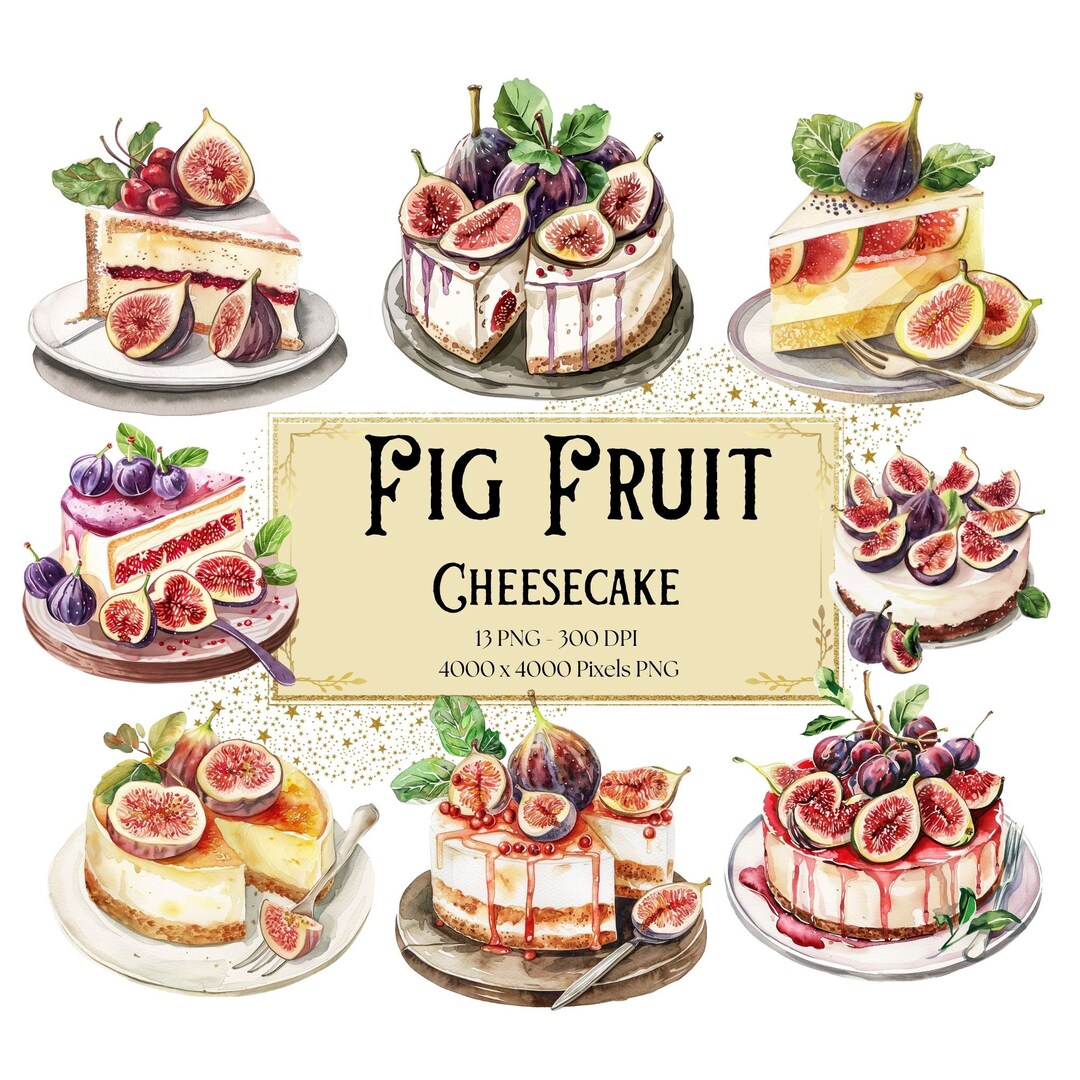 Fig Fruit Cheesecake Clipart, Fig Fruit Birthday Cake Dessert Clipart ...
