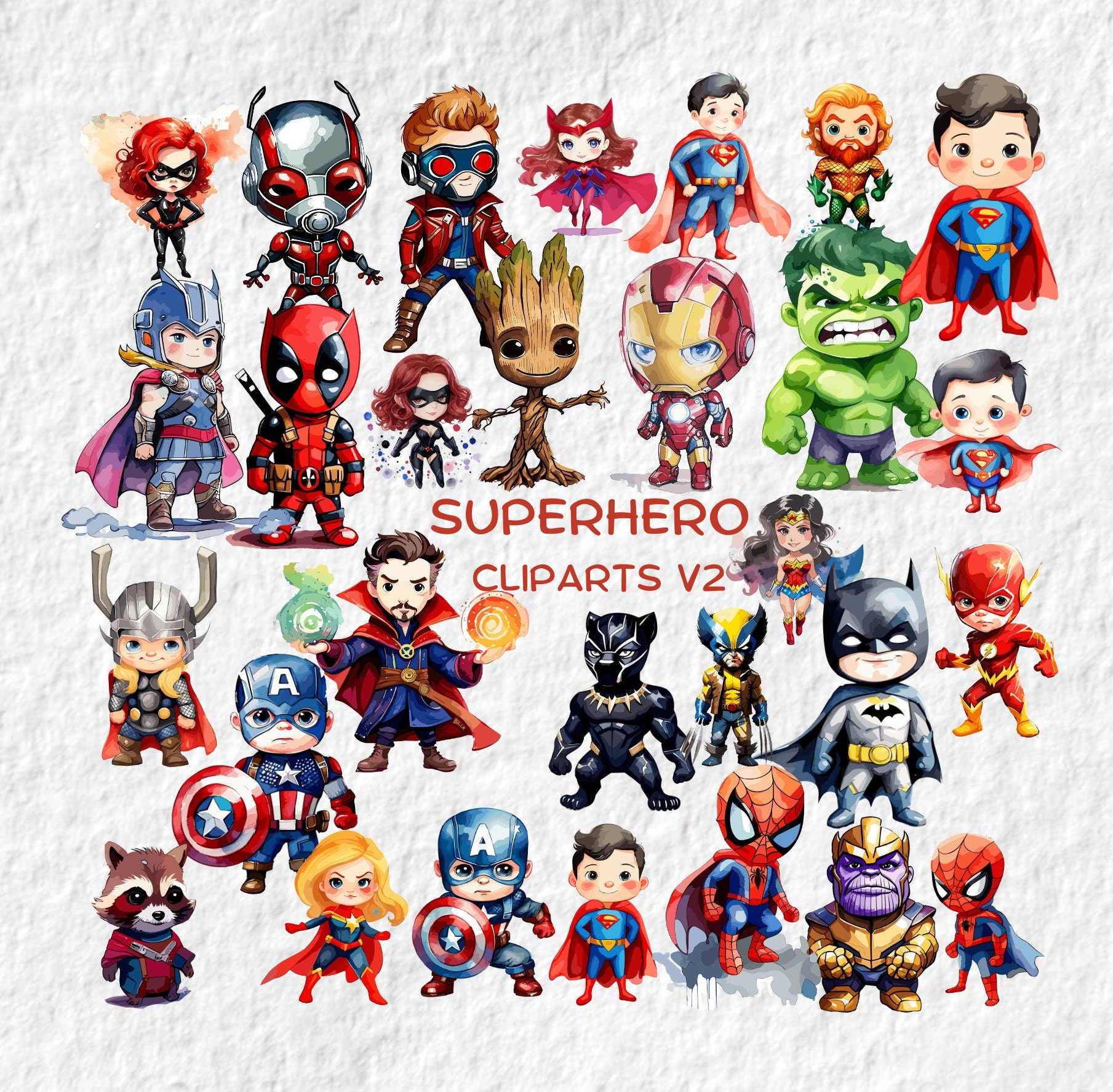 Superhero Clipart, Cute Superheroes Avengers Clipart, Hulk Clipart ...