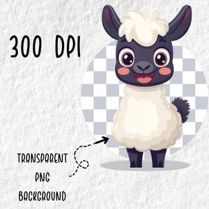 Llama Cartoon Clipart, Alpaca Llama Clipart, Alpaca Farm Animal Clipart ...