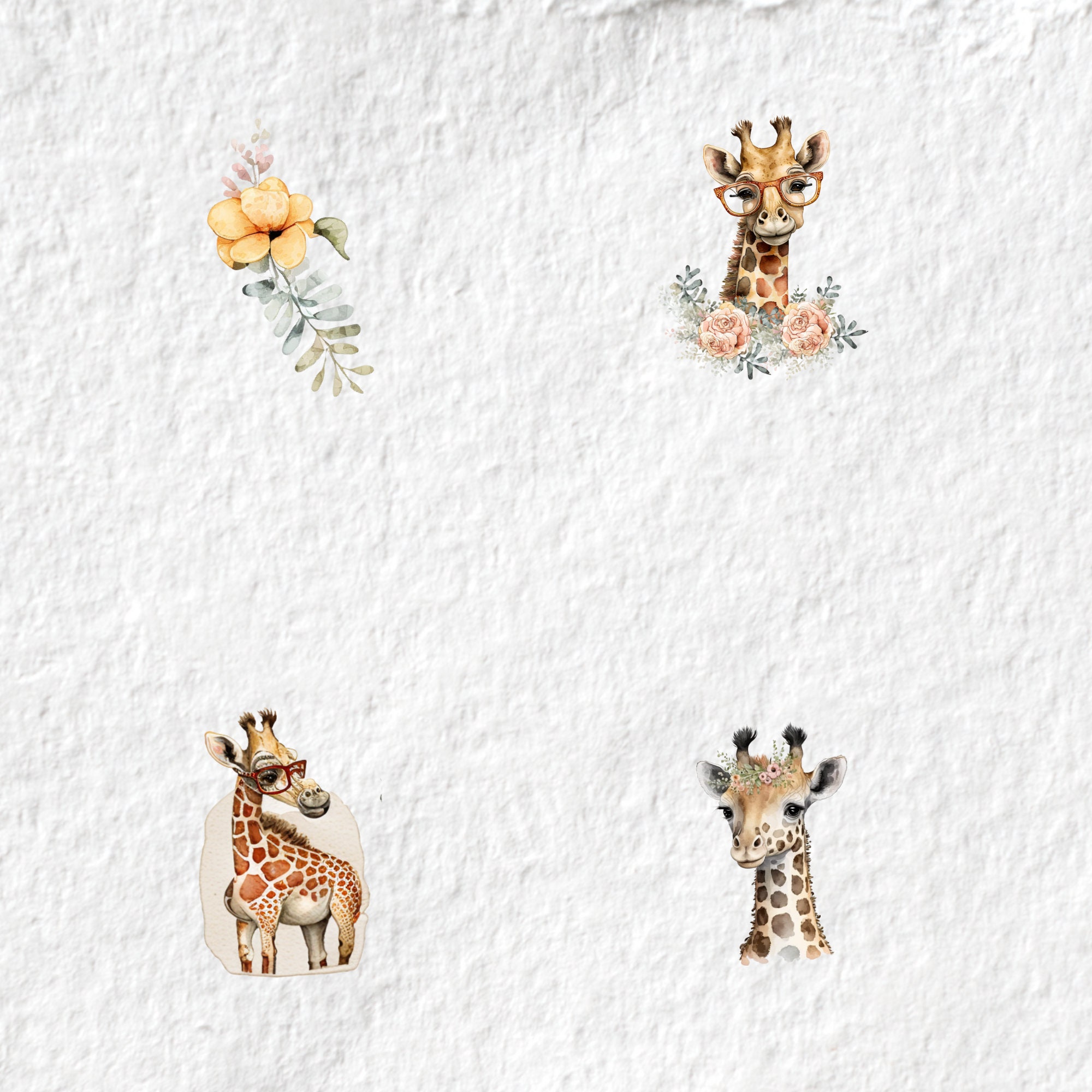 Giraffe Watercolor Clipart, Cute Baby Shower Graphics, Birthday Party ...