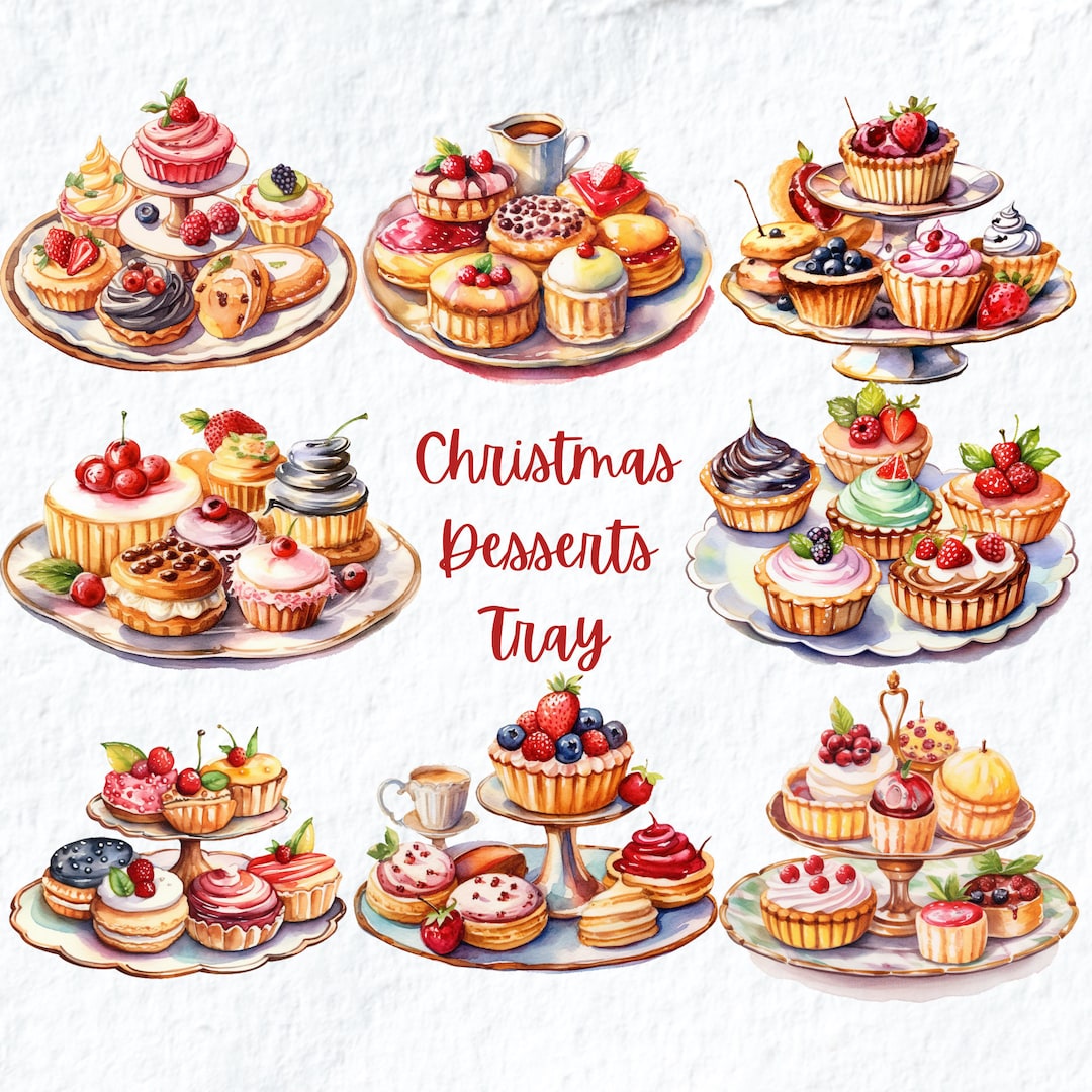 Christmas Berry Desserts Tray Clipart, Christmas Berries Dessert ...