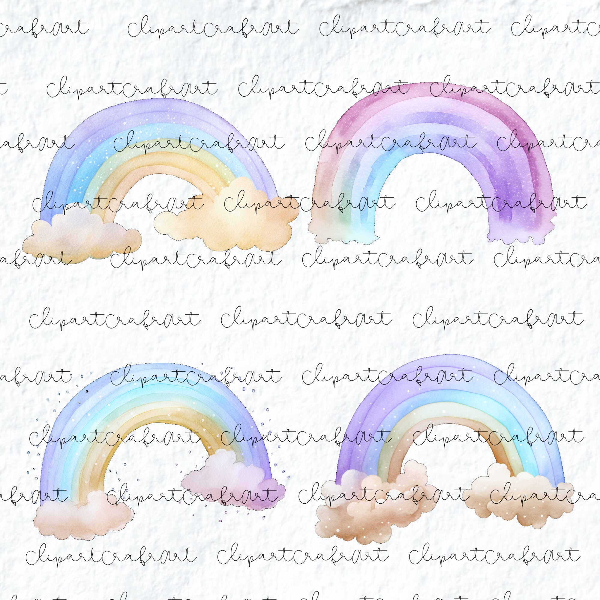 Pastel Rainbow Huge Bundle Clipart, 90 Blue Pink Green Purple Pastel ...